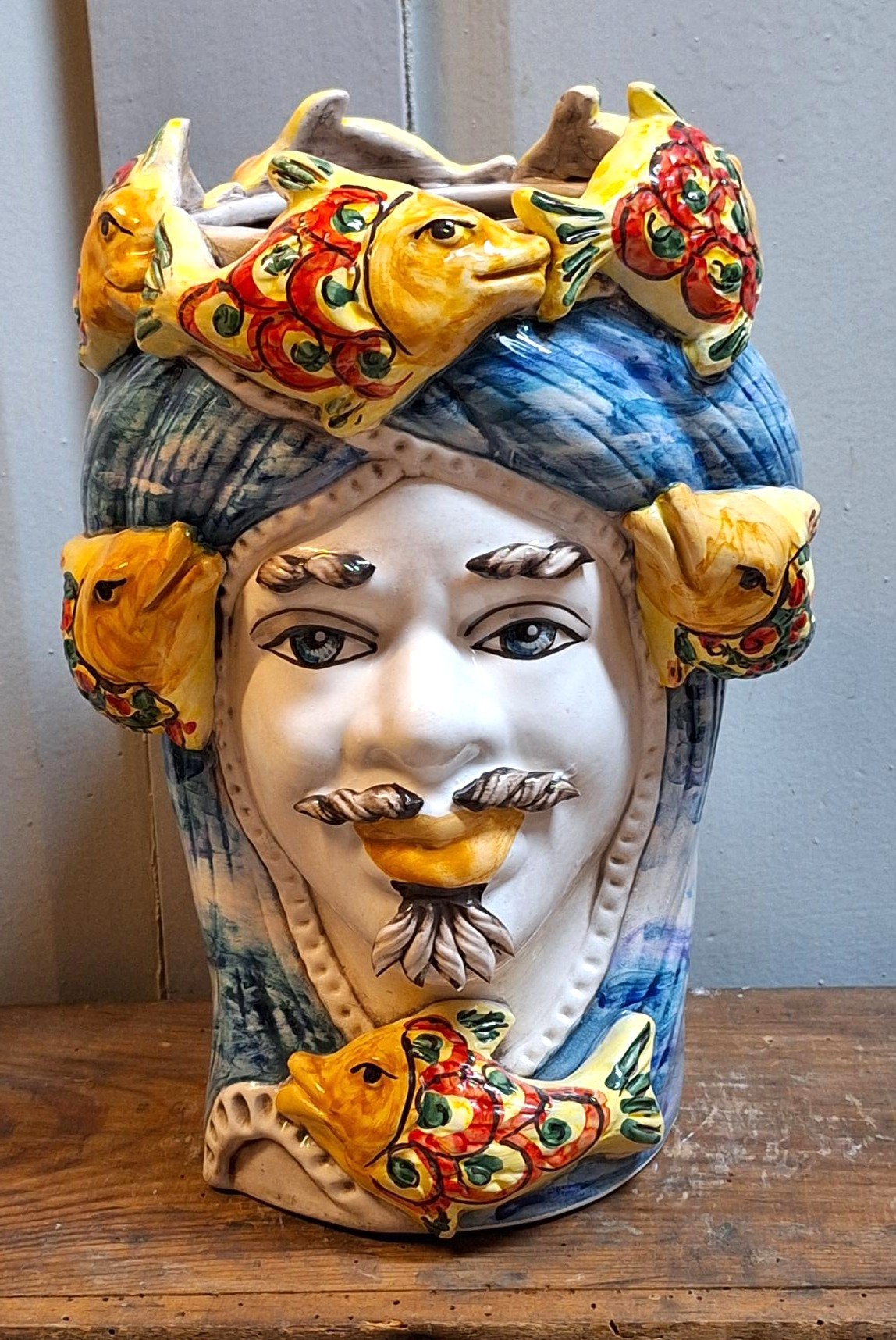 Hovedvase Sultan Teste di Moro 'Pesco' [H28cm] Handmade